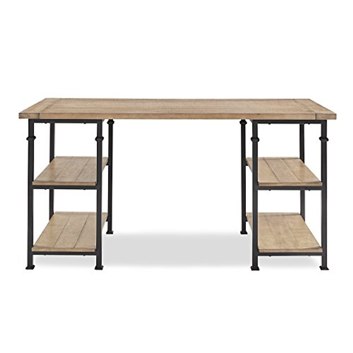 HOMELEGANCE Factory Metal Frame Writing Desk, Rustic Brown