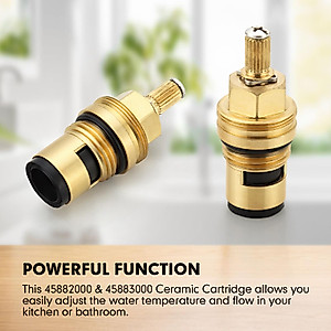 Faucet Cartridges for Grohe 45882000 45883000, 1/2″ Cold Hot Ceramic Cartridge, 2-Hole installation faucet ceramic cartridge Replacement Assembly (45882000+45883000)