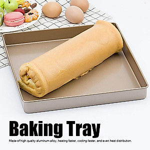 28x28x3cm Baking Tin Aluminum Alloy Gold Square Shape Baking Pan Cake Baking Tins Non-Stick Baking Tray for Cookie Toaster Bread Pizza