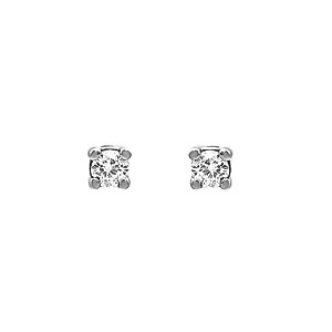 Beyond Brilliance Natural Diamond Earrings for Women | Small Round Stud Earrings with Screw Back | 14K White Gold | Fine Jewelry for Her | Gift Box Included