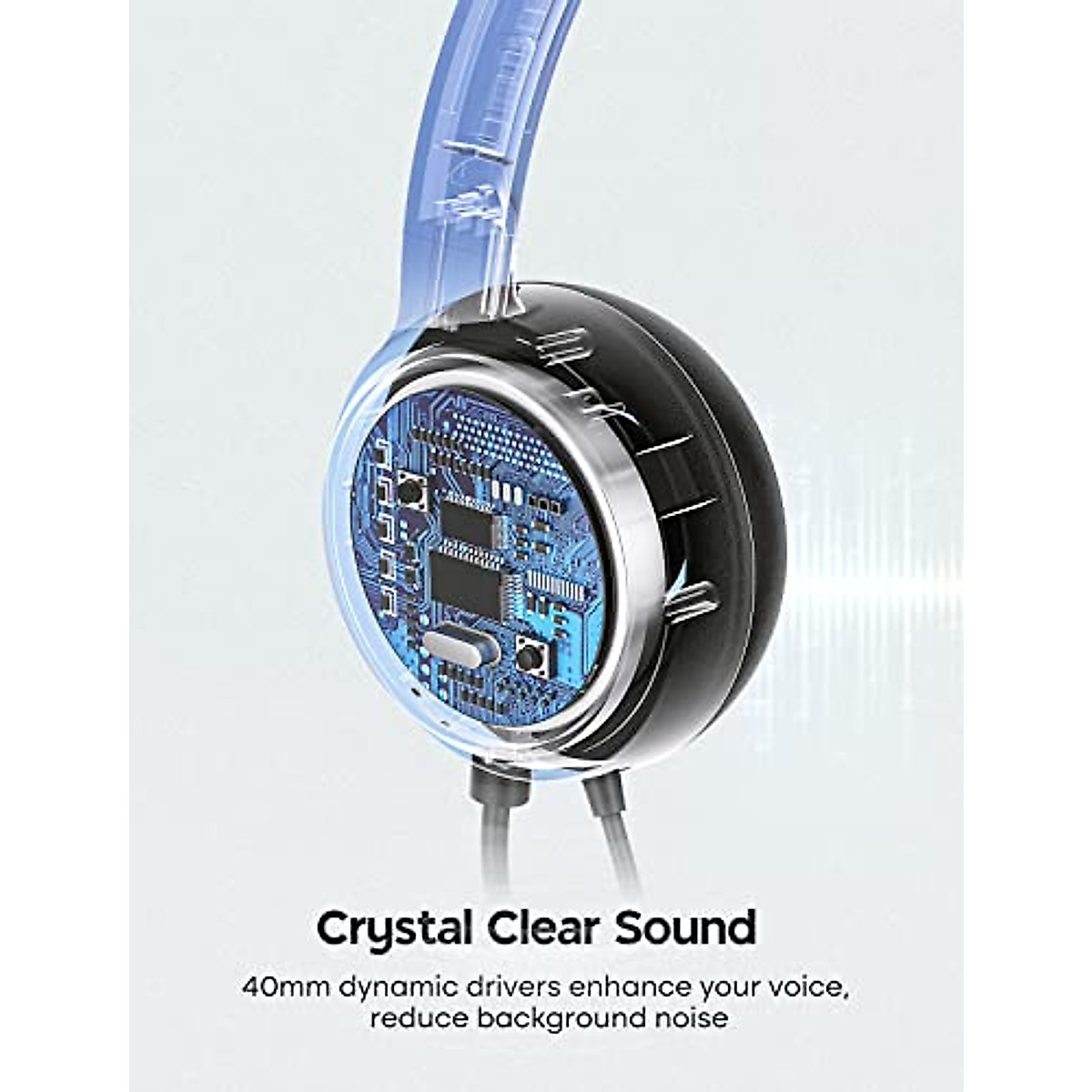 XAPROO USB Headset with Microphone for PC, Computer Headset with Microphone, Comfort-Fit On Ear Business Headset, 3.5 mm Wired Headphones for MS Teams Skype Zoom VoIP Conference Online Class