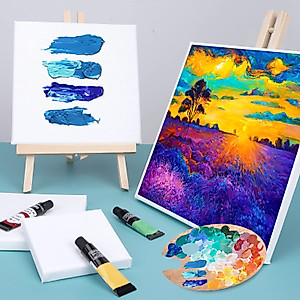 4 Packs Square Canvases for Painting with 4"x 4", 6"x 6", 8"x 8", 10"x 10", Painting Canvas for Oil & Acrylic Paint