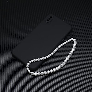 C&L Accessories Beaded Phone Charm Cell Phone Lanyard Wrist Strap Handmade Natural Gemstone (Artificial Pearl)