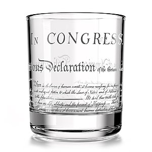 Declaration of Independence - Patriotic Old Fashioned Whiskey Rocks Glass - 12 oz capacity