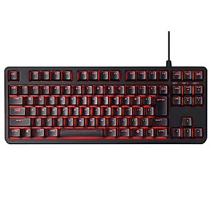 Elecom ECTK-G01UKBK USB-A Gaming Keyboard, Mechanical, Brown Switch, 50 Million Times Endurance Switches, Japanese Layout, Gaming Key Cap Included, Compatible with All Key Rollovers, Equipped with LED, Black