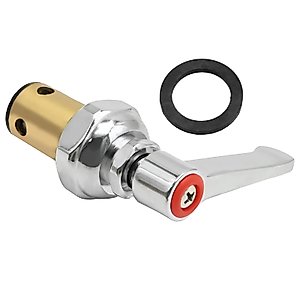 Anxingo 002714-40 Handle Stem Assembly, Replacement for T&S Faucets, Red Hot Side Spindle Assembly Valve Replacement Part