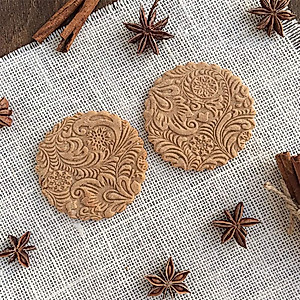 Paisley Embossing Rolling Pin 14.9 Inch Engraved Wooden Rolling Pin for Baking,Perfect Christmas Thanksgiving Day Housewarming Gift for Making Cookies Crusts Pies Pastry Clay