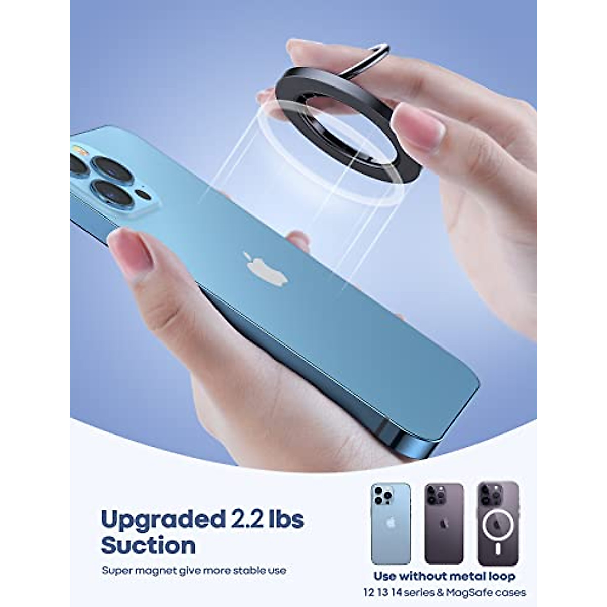 Lamicall Car Phone Mount & Mag Safe Phone Ring Holder -Bundle