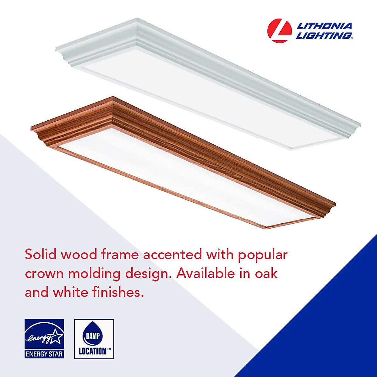 Lithonia Lighting FMFL 30840 CAML 4000K WH 4-Foot LED Linear Flush Mount, 2800 Lumens, 120 Volts, 35 Watts, Damp Listed, White