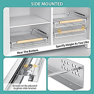 FESDOS Roll-Out Extendable Sliding Basket Pull-Out Cabinet Organizer Slide Out Pantry Shelves Cabinet Shelves for Kitchen, Under Sink, Bathroom, Wardrobe, Opening Size Required 16.1"-26.3", Set of 2