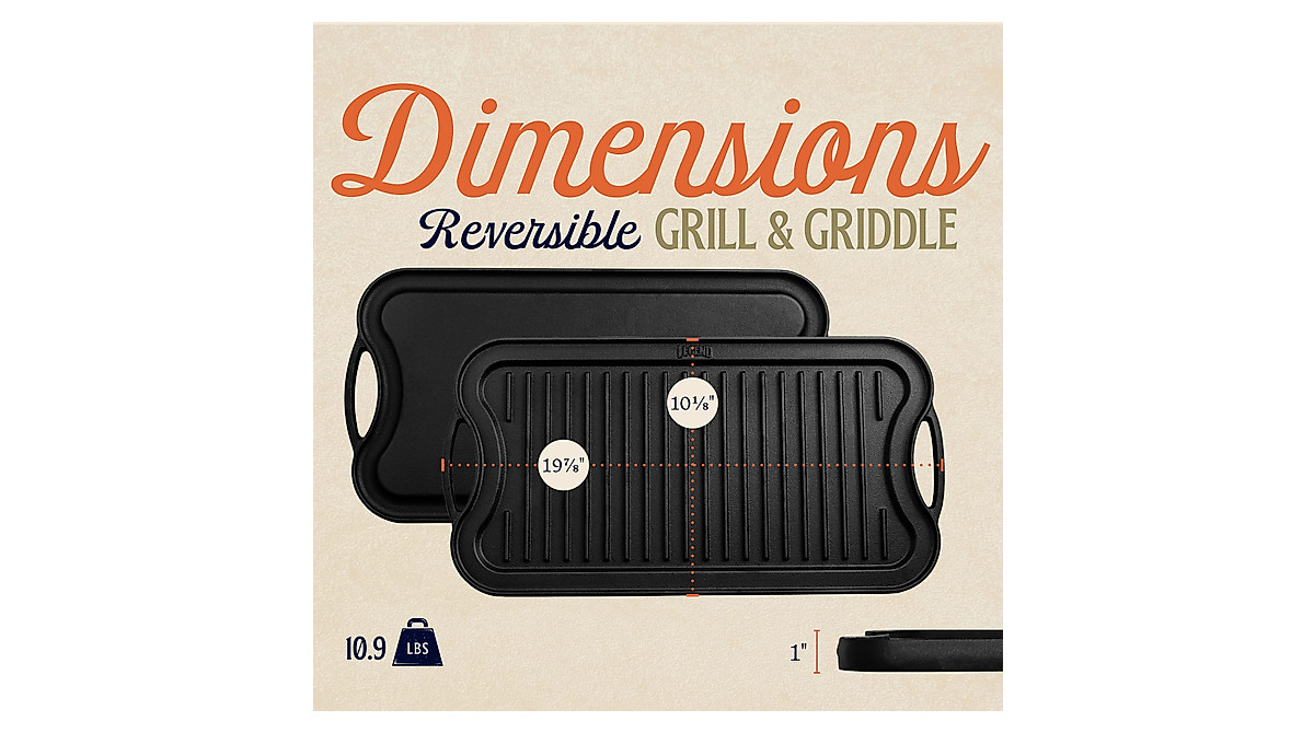 Legend Cast Iron Griddle - Versatile 2-in-1 | 20"