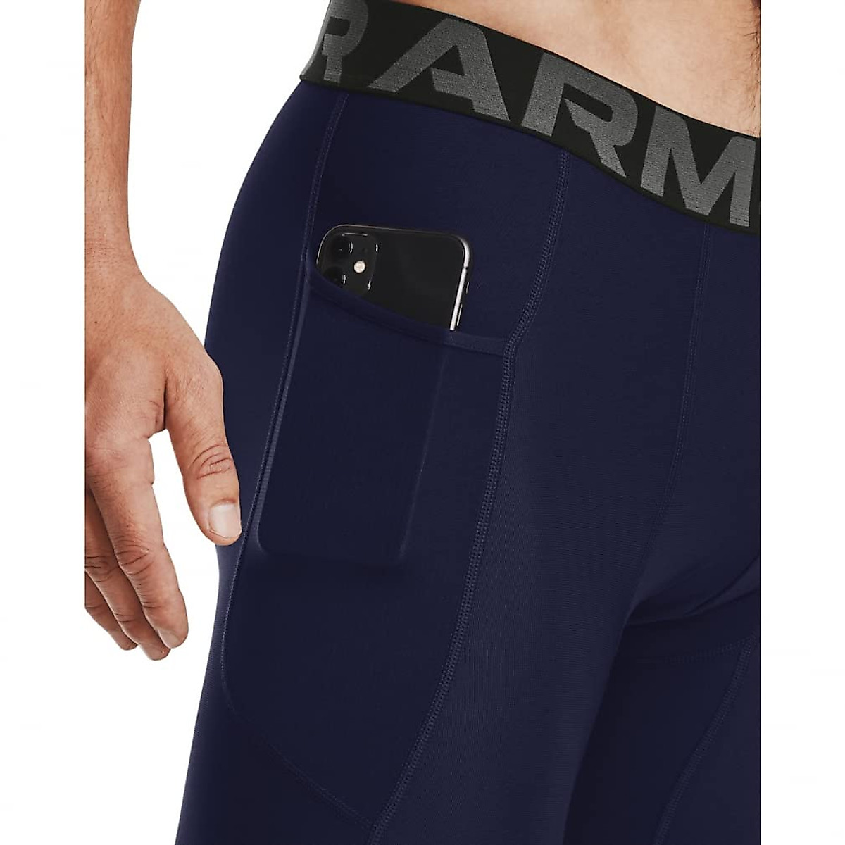 Under Armour Men's Armour HeatGear Compression Shorts , Midnight Navy (410)/White, XX-Large