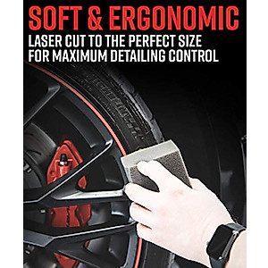 Adam's Block Applicator (6 Pack) – Trim Dressing & Tire Shine Applicator Pad for Car Detailing | Reusable & Customizable Durafoam | for Use After Car Wash Wheel Cleaner