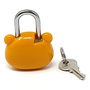 Honbay Cute Cartoon Animal Padlock Mini Brown Bear Padlock Lock with Key - for Jewelry Box, Purse, Handbag, Backpacks, Cabinet, Treasure Chest, Suitcases, Lockers, Letter Box, Diary, Notebook, etc