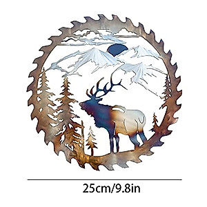 MEIJ-HC Metal Elk Wall Decor Deer Home Art Art Sculptures for Bedroom Living Room farmhouse school Wall Hanging Ornament Statues, 9.8 IN