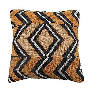 Bloomingville Square Cotton Punch Hook Pillow, Multicolored