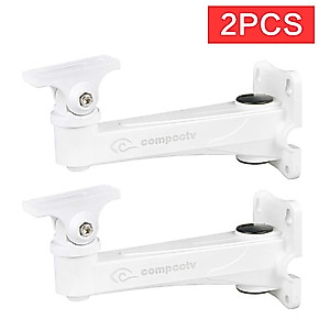 compcctv Waterproof Universal CCTV Security Camera Mounting IP Camera Bracket,ABS Indoor Outdoor Wall Ceiling Mount Holder Stand Monitor Rotary Bracket 2 Pack