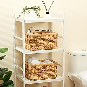 Edergoo Wicker Storage Basket, Water Hyacinth Storage Baskets with Built-in Handles, Large Wicker Baskets for Storage, 2 Pack Wicker Baskets for Organizing, Natural