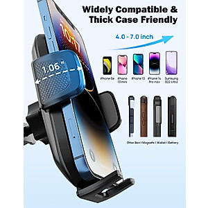 JOYTUTUS Universal Phone Holder Car, [Military-Grade Suction & Stable Clip] Phone Mount for Car Dashboard Windshield Air Vent, Hands-Free Cell Phone Holder Car Fit iPhone Samsung All Smartphones