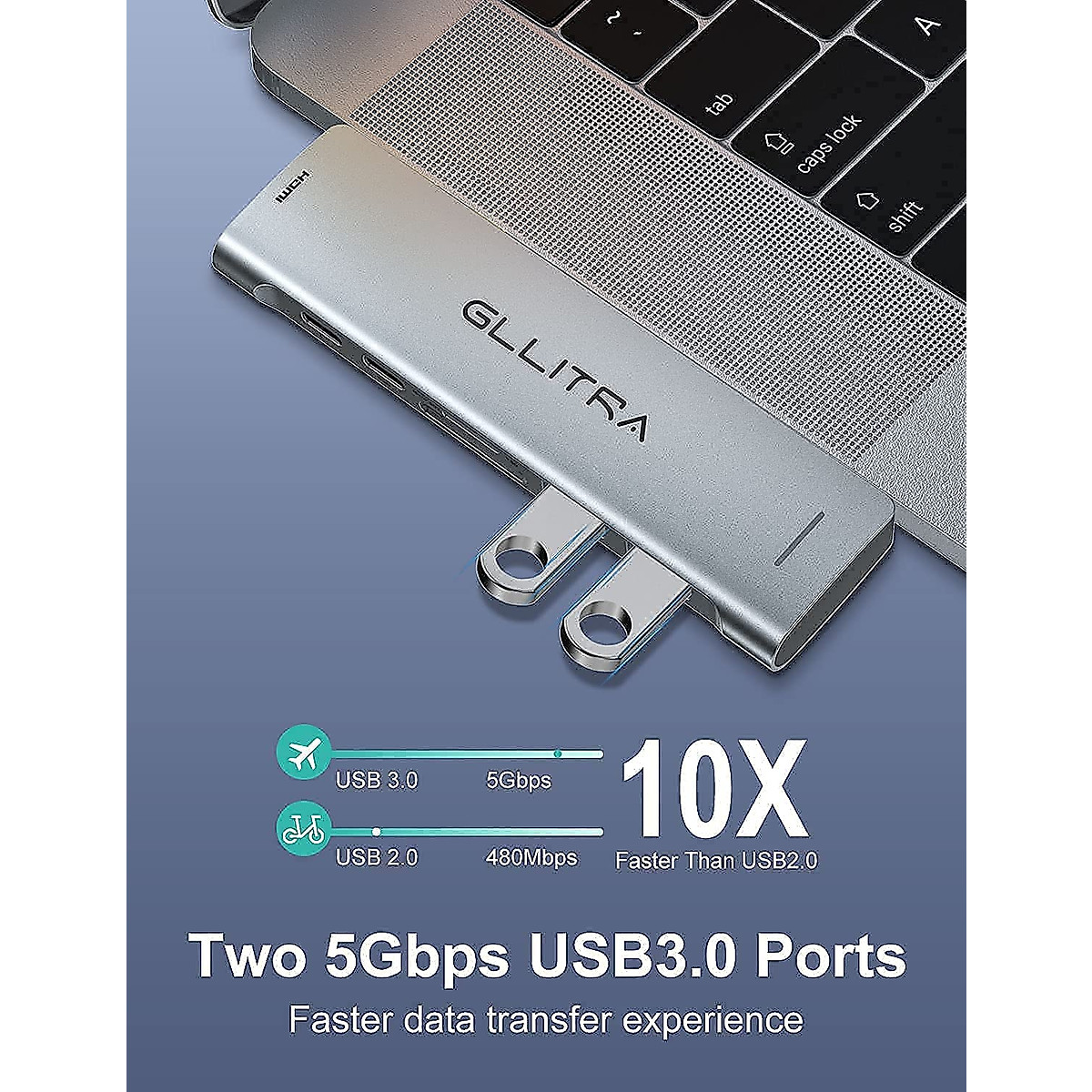 GLLITRA 7 in 2 + 3 in 2 USB C Dongle Multiport Adapter