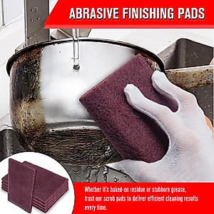 Scuff Pad, Maroon Scrub Pad 6" X 9", 7447 General Purpose Hand Pad, Scuff Pads for Paint Prep, Scuffing, Scouring, Sanding, Adhesion Scratch - Abrasive Finishing Pad (20PCS)