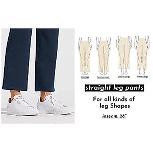 Willit Women's Cotton Sweatpants Exercise Athletic Pants Yoga Lounge Open Bottom Pants with Pockets 28" Navy Blue S