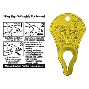 The Original Tick Key -Tick Detaching Device - Portable, Safe and Highly Effective Tick Detaching Tool - 3 Pack (Earth)