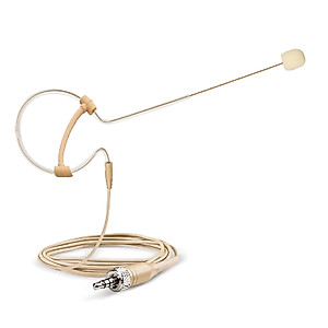 Sujeetec Headset Microphone Headworn Single Earset Over Ear Hanging Condenser Mic for Sennheiser Wireless System Bodypack Transmitter, Ideal for Singing, Churches, Stage Performance – Beige