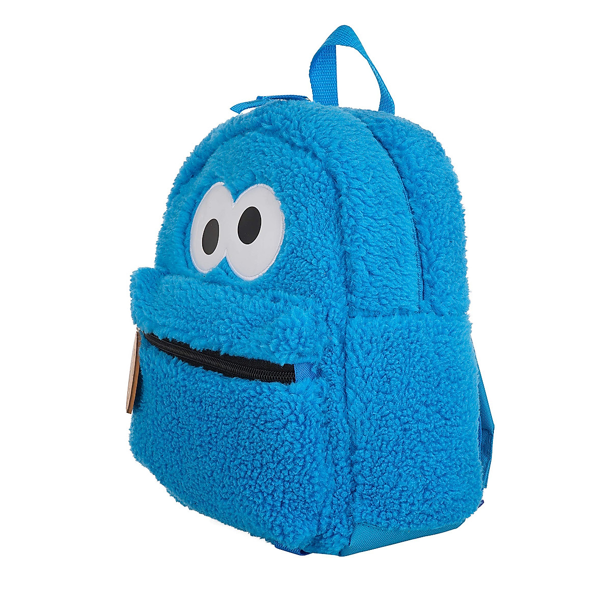 Sesame Street Toddler Cookie Monster Backpack, Back to School Bookbag for Toddler, Plush Zippered Bag