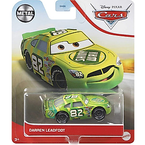 Disney Car Toys Darren Leadfoot, Miniature, Collectible Racecar Automobile Toys Based on Cars Movies, for Kids Age 3 and Older, Multicolor