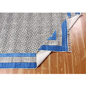 Blue Garden yoga mat Custom size rug Dining room rug Outdoor patio rug Indian handmade rug Square cotton rug Hallway runner rug Stair runner rug Rug for kitchen