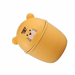 Housoutil Car Trash Bin Mini Trash Can with Lid Rabbit Shaped Desk Mini Garbage Container Cute Desktop Basket Can Closable Trash Bin for Office Bedroom Plastic Containers