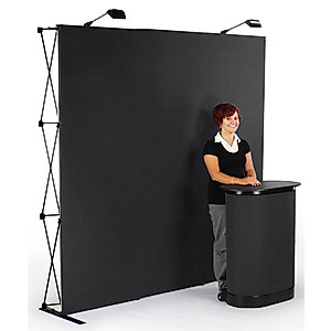 Displays2go Trade Show Display Booth, Straight 88 Inch Wall - Hook & Loop Fabric Panels (TEPUV8KS)