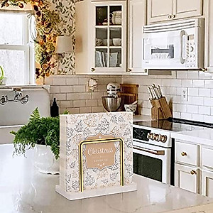 Livabber Napkin Holder, Metal Napkin Holder with Marble Base Modern Freestanding Tissue Paper Dispenser for Table Kitchen, Gold