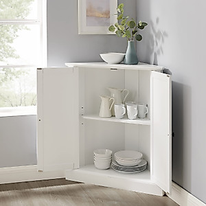 Crosley Furniture Shoreline Stackable Corner Pantry, White