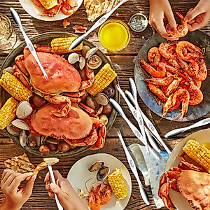 15Pcs Stainless Steel Seafood Forks, Crab Forks with Double Headed 304 Spoons, Seafood Tools for Eating Lobster Crab Leg Shrimp