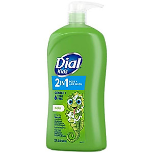 Dial Kids all in one hair, body wash and bubble bath, Tear free and gentle on skin, Melon Scent, 32 fl oz