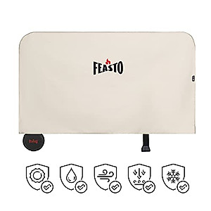 Outdoor Dining Cart Cover for Feasto Three-Shelf Movable Dining Cart Prep Table, Heavy Duty Waterproof Cover for Feasto Dining Cart, Beige (L50.4” x W23.6” x H28.7”)