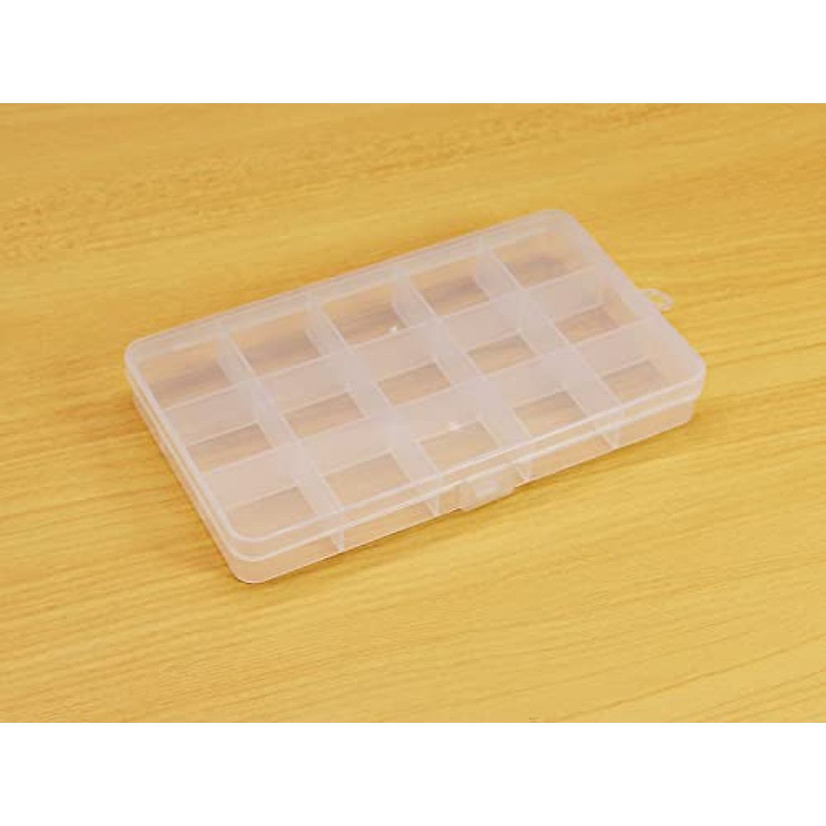 JESEP YONG 8 packs Plastic Organizer Box 15 Grids Clear Storage Container Jewelry Case with Fixed Dividers for Beads Art DIY Crafts Jewelry Fishing Tackles (8pcs 15 Grids Box)