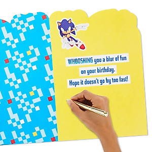 Hallmark SEGA Sonic the Hedgehog Birthday Card for Kids, Teens, Video Gamers