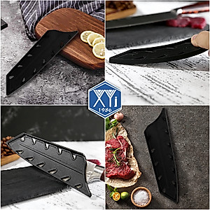 XYJ 2pcs/set Safety Knife Covers Sleeves Knives Edge Guard,Universal Knife Sheath,Santoku Knife Case Black (For 8" Chef Knife or 7 '' Santoku Knife)