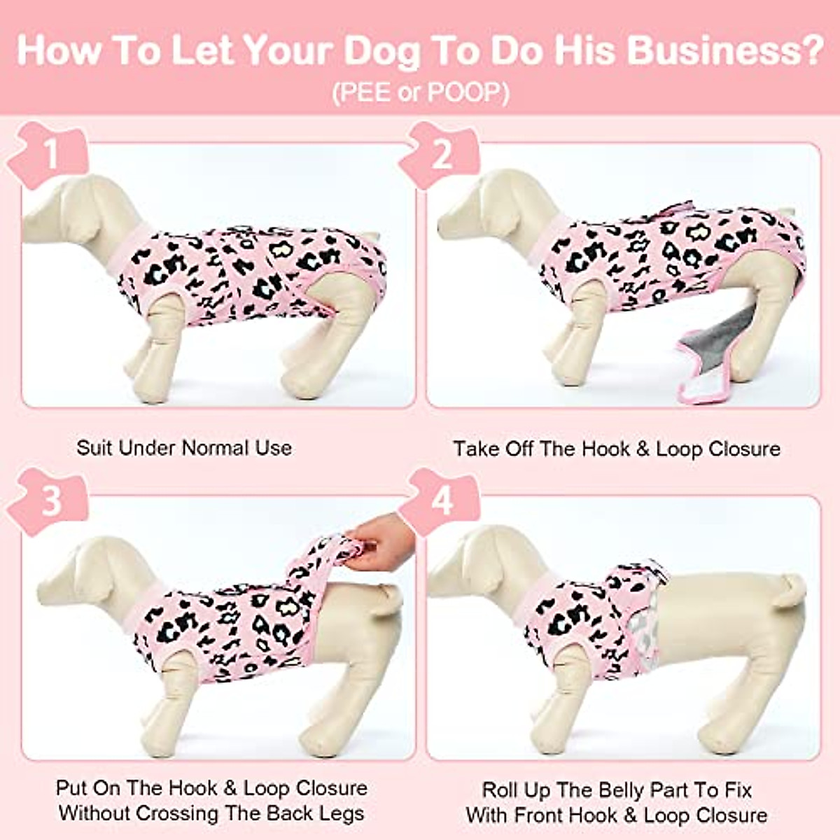 Kuoser Dog Recovery Suit, Soft Dog Surgery Recovery Suit for Female Male Dogs, Anti Licking Dog Onesie After Sapy Neuter, Pet Body Suits Doggie Surgical Shirt E-Collar & Cone Alternative, Pink 2XL