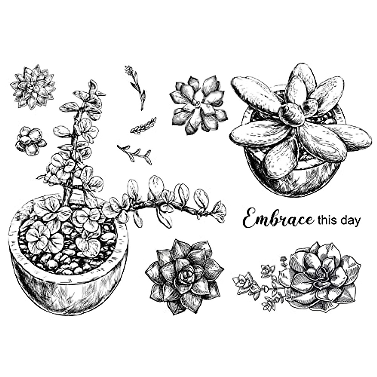Silicone Seal Stamp Flower Pot Clear Stamps for DIY Scrapbooking Card Making Embossing Photo Album Paper Rubber Stamps-4