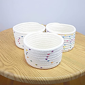 Storage Basket Handwoven Cotton Rope Sundry Holder Bedroom Household Organizer