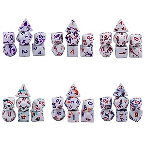 DND Game Dice Set Polyhedral - IDTQ Dungeons and Dragons Color Changes with Temperature Purple Red White Black Blue Yellow Green Dice Set RPG MTG Table Games 6sets D4 D6 D8 D10 D12 D20