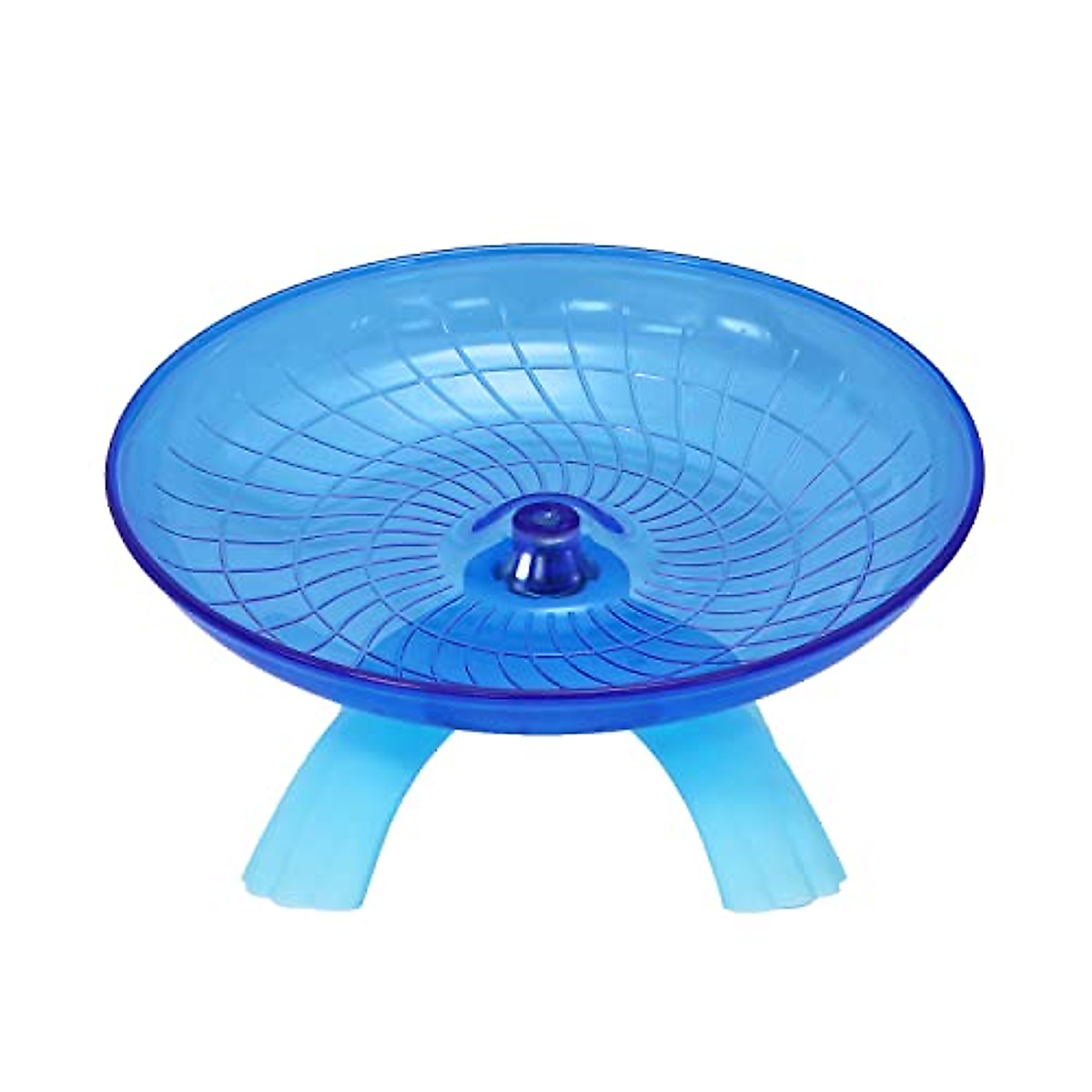 Wontee Hamster Flying Saucer Silent Running Exercise Wheel for Gerbil Rat Mouse Hedgehog Small Animals (Blue)