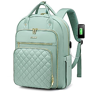 LOVEVOOK Laptop Backpack for Women, Water Resistant Travel Work Backpacks Purse Stylish College Business Teacher Nurse Computer Bag with USB Charging Port, Fits 15.6" Laptop