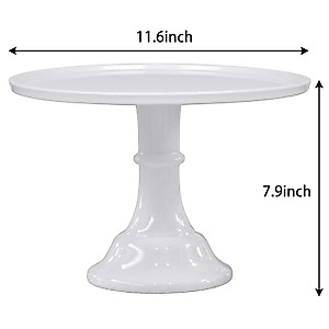 KLASKWARE Round Cake Stand 11" Melamine Cake Display Stand Dessert Cupcake Display Tray for Graduation,Wedding,Birthday,Party,Baby Shower,Anniversary,Ceremony,Christmas (White