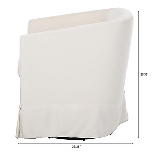 ATGHYURT 27.36" Modern Wide Swivel Chair Comfy Lounge Chair Recliner Chair Mid-Century Accent Chair Modern Retro Leisure Chair Comfortable Breathable Fabric for Reading, Living Room and Bedroom