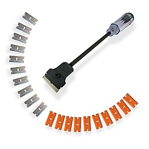NBTOOL Long Reach Extension Razor Blade Scraper Long Sticker Scraper,Razor Scraper Tool with 10pcs Carbon Steel Razor Scraper Blades and 10pcs Double-Edged Plastic Blades